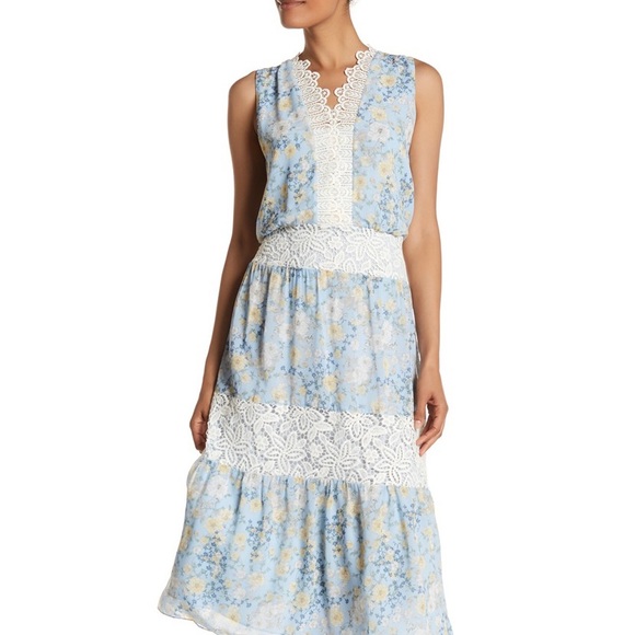 Marchesa | Dresses | Nwt Marchesa Rose Floral Midi Dress | Poshmark